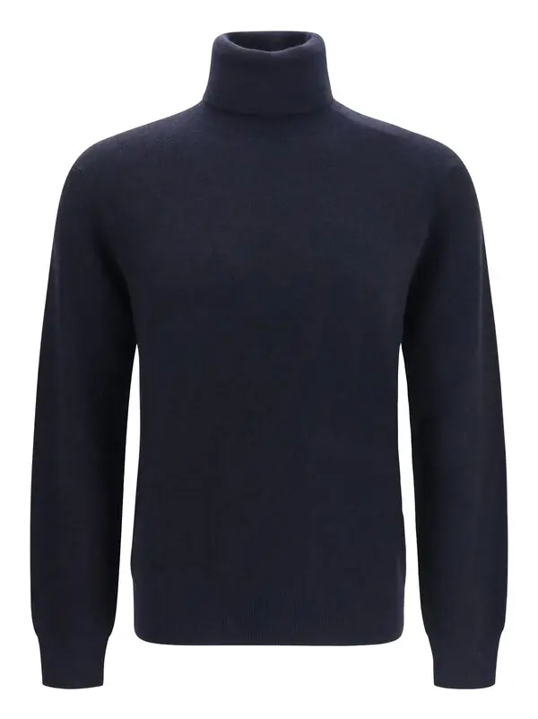 Brioni Wool And Cashmere Turtleneck Sweater - Blue