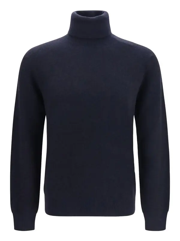 Brioni Wool And Cashmere Turtleneck Sweater - Blue