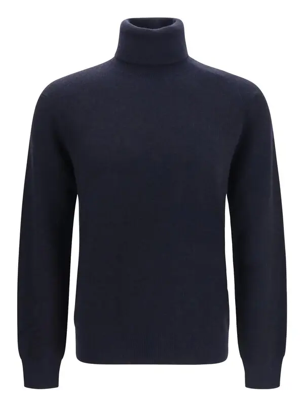 Brioni Wool And Cashmere Turtleneck Sweater - Blue