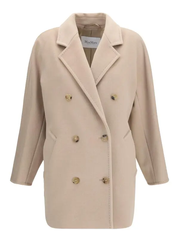 Max Mara Wool Cashmere Rebus Double-breasted Jacket - Cream