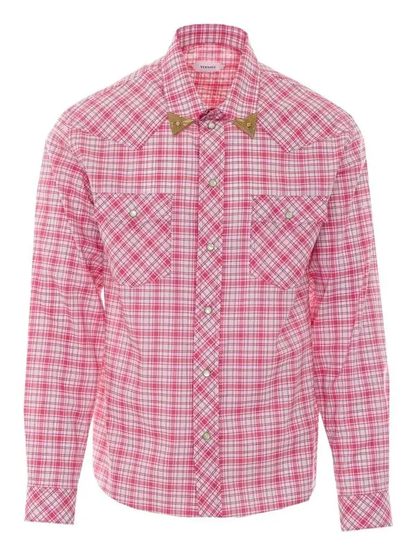 Versace Slim Check Shirt - Red
