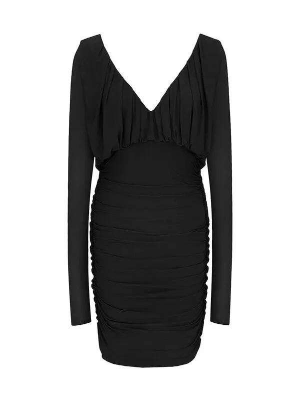 Saint Laurent Cupro Dress With Drapery - Multicolor