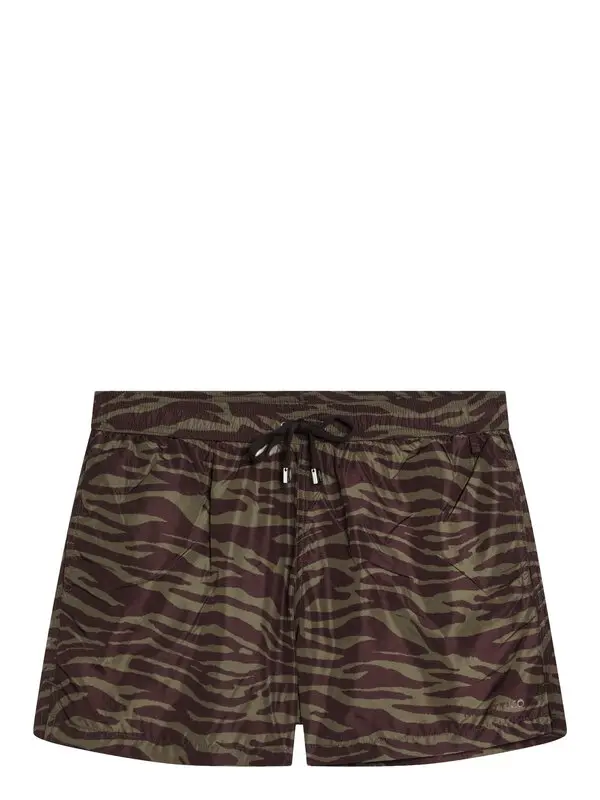 Attico Zebra Nylon Shorts - Multicolor