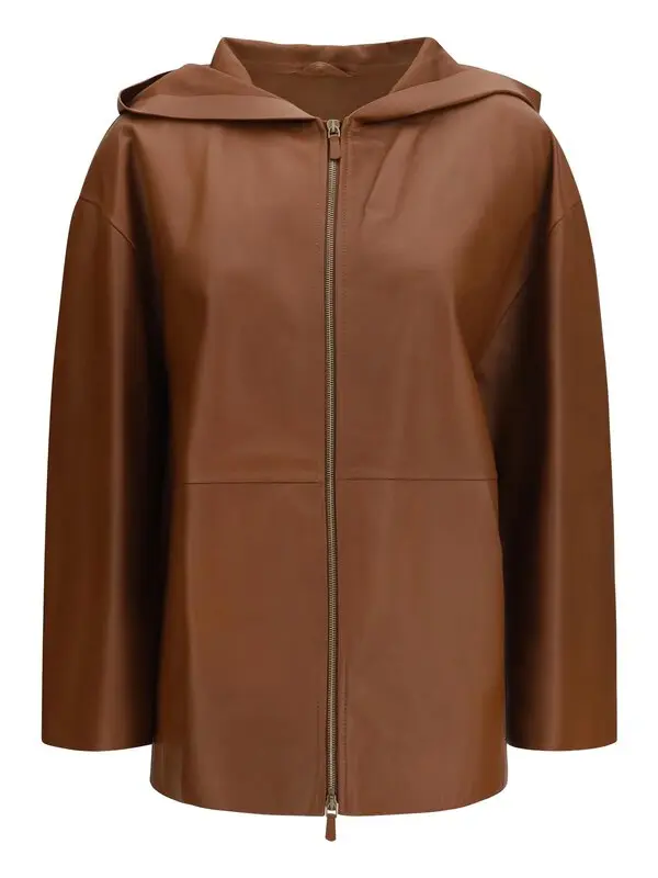Max Mara Cinoso Leather Jacket - Brown
