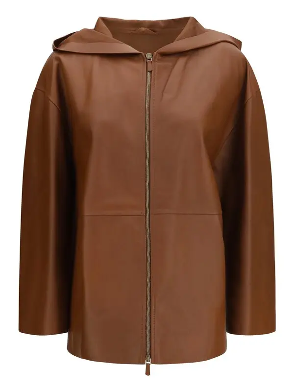 Max Mara Cinoso Leather Jacket - Brown