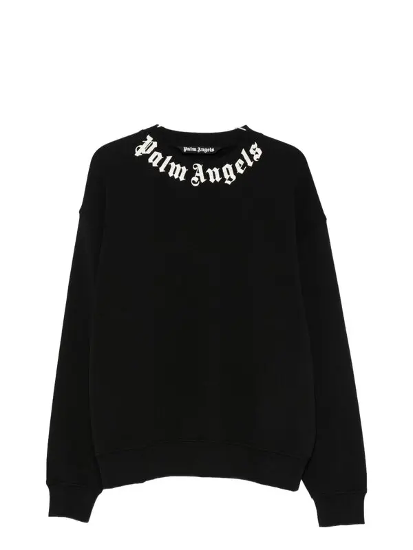 Palm Angels Neck Logo Cotton Sweatshirt - Multicolor