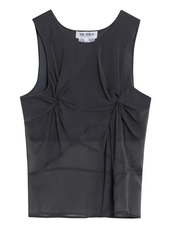 Attico Silk Tank Top - Gray