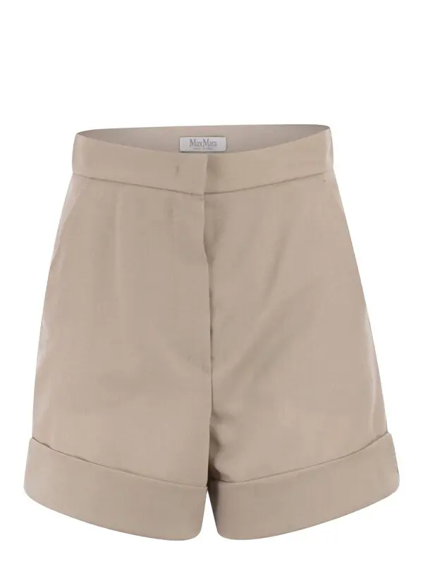 Max Mara Mxmcelebre Shorts In Wool, Mohair And Silk Canvas - Multicolor