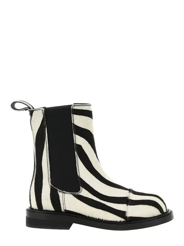 Moschino Zebra Pony Ankle Boots - Multicolor