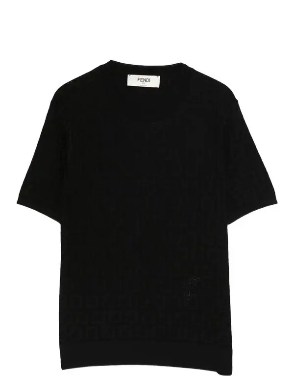Fendi Ff Cotton And Viscose Sweater - Black