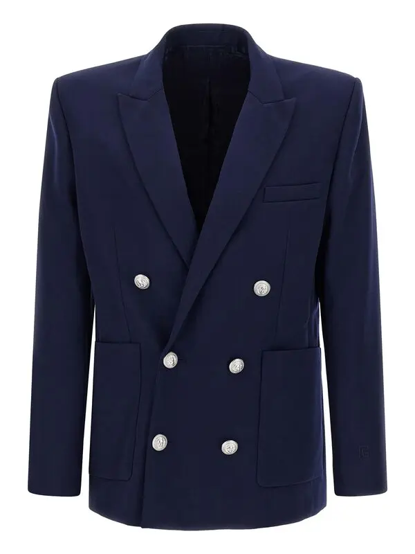 Balmain Grain De Poudre Blazer - Blue