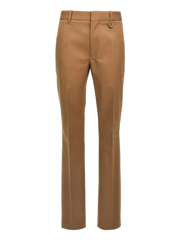 Burberry Marine Serre Straight Leg Trousers - Cream