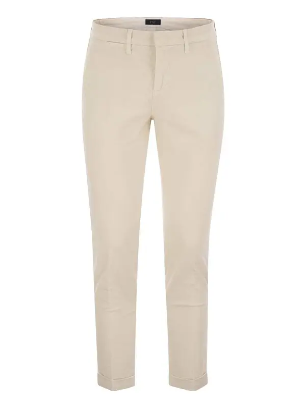 FAY Slim 5-pocket Trousers - Cream