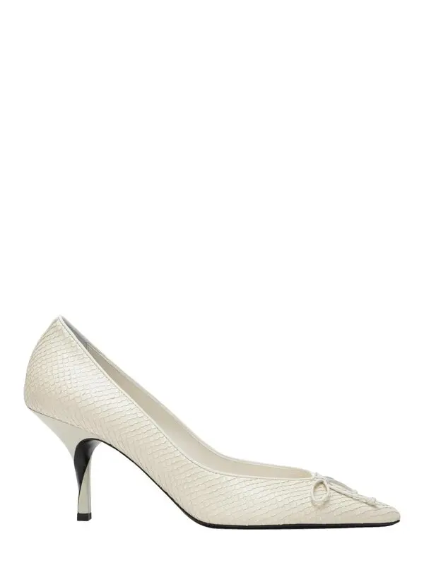 Jacquemus Python-effect Embossed Leather Tourni Decollete Pumps - White