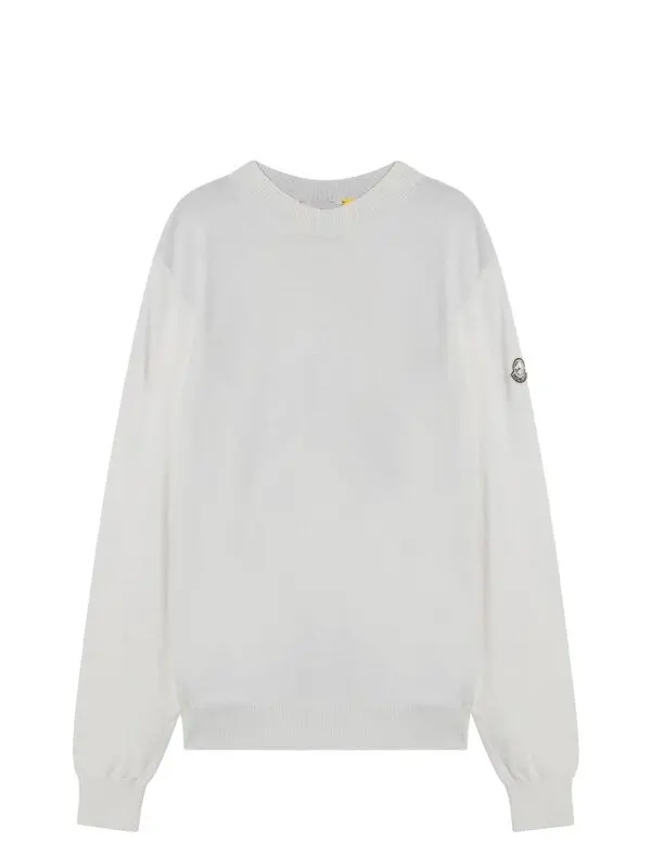 MONCLER X MERCEDES-BENZ BY NIGO White Jumper With Logo Print - Gray