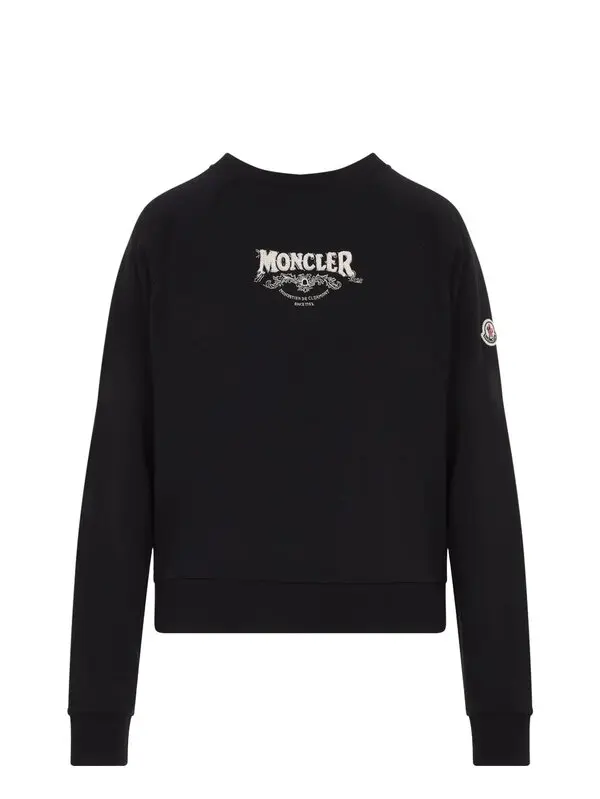 Moncler Cotton Blend Crewneck Sweatshirt - Black