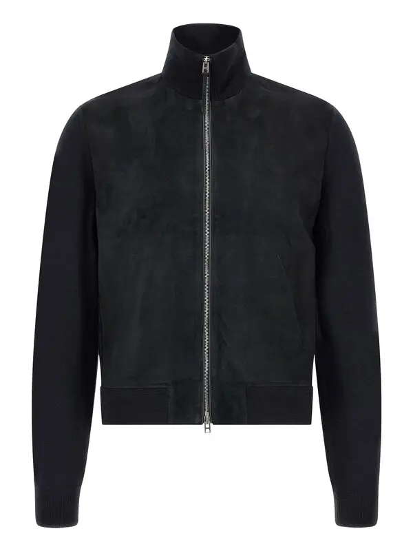 TOM FORD Two-material Cardigan - Blue