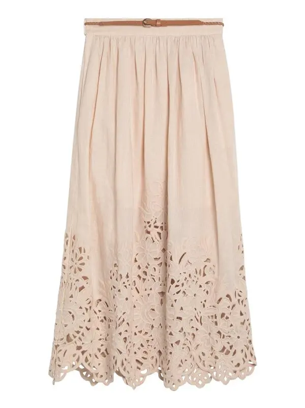 Zimmermann Wylie Midi Skirt - Cream