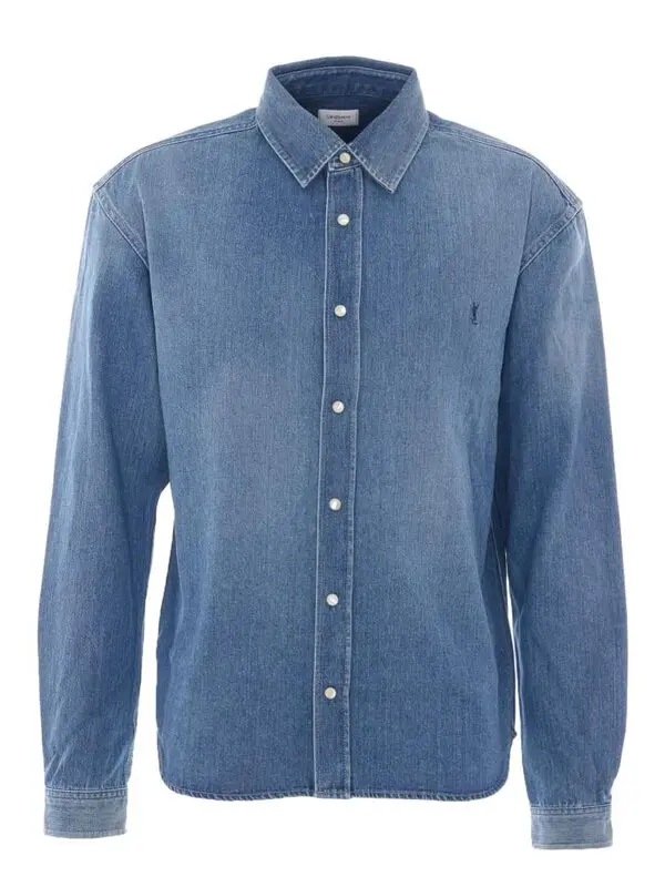 Saint Laurent Cassandre Denim Shirt - Blue
