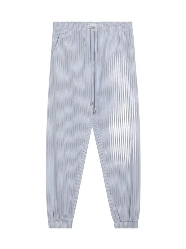 Attico Striped Cotton Poplin Trousers - Blue