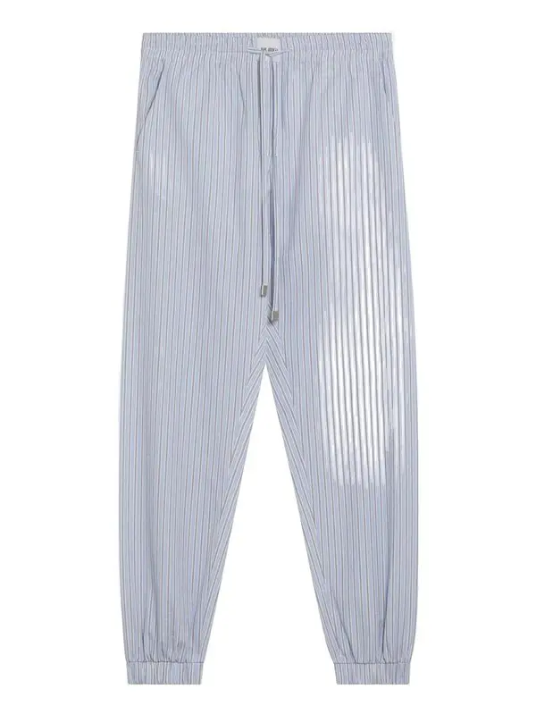 Attico Striped Cotton Poplin Trousers - Blue