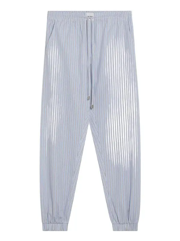 Attico Striped Cotton Poplin Trousers - Blue