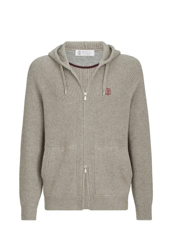 Brunello Cucinelli Logo Cashmere Hoodie - Multicolor