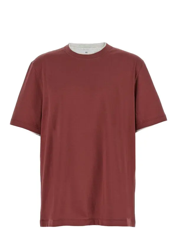 Brunello Cucinelli Double Layer T-shirt - Red