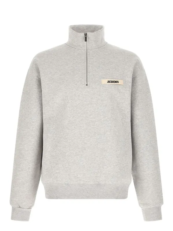 Jacquemus Le Camionneur Gros-grain' Sweatshirt - Gray