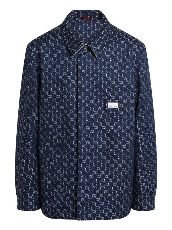 Gucci Cotton Denim Gg Shadow Jacket - Blue