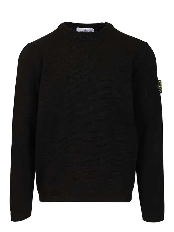 Stone Island Micro-stitch Cotton Sweater - Black