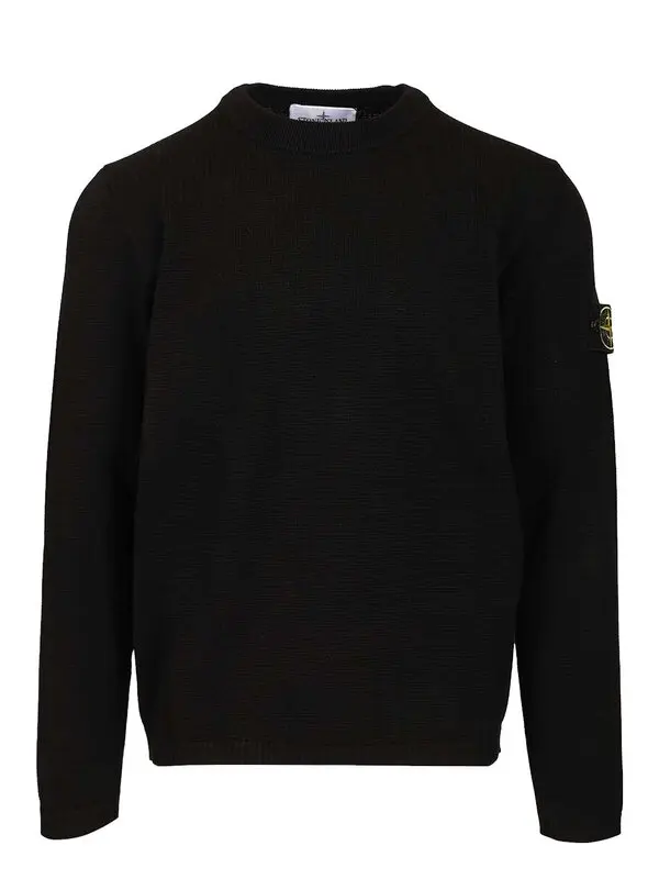 Stone Island Micro-stitch Cotton Sweater - Black
