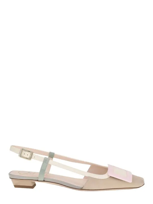 ROGER VIVIER Suede Belle Vivier Slingback Ballerinas - Multicolor