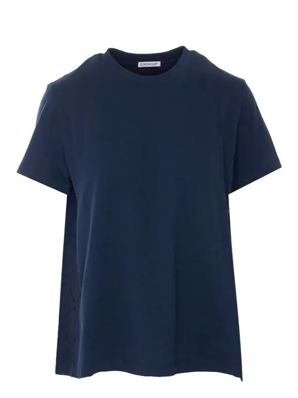 Moncler Embroidered Cotton T-shirt - Blue