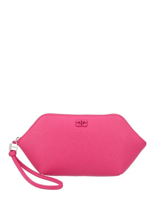 GANNI Logo Wristlet Pouch - Pink