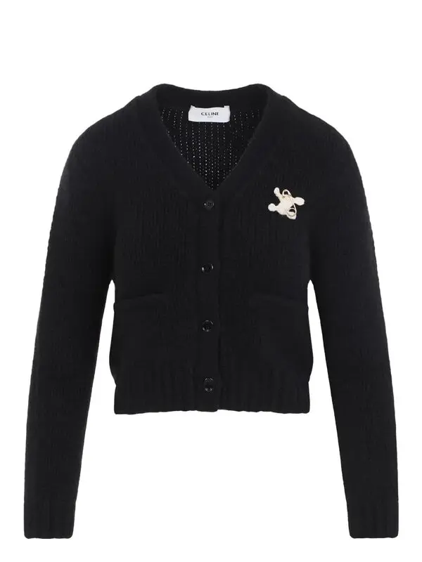 Celine Cashmere And Silk Cardigan - Black