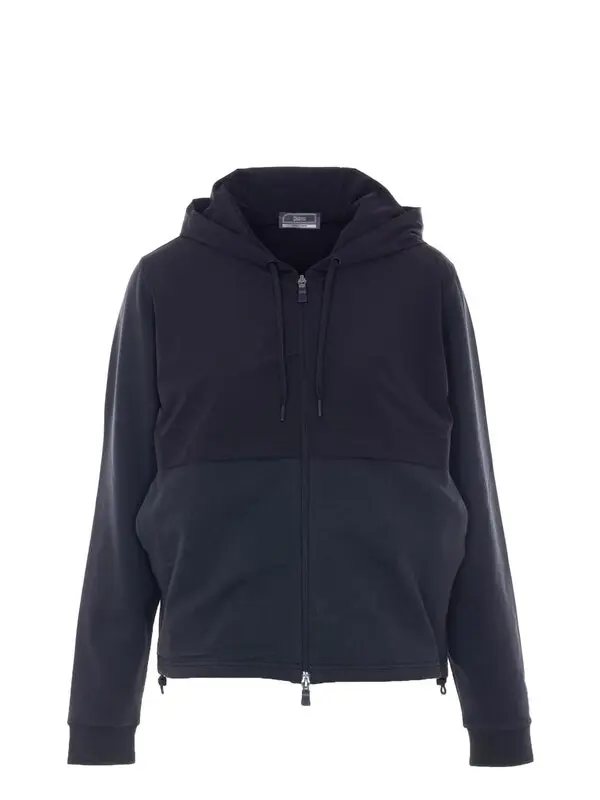 Herno Double Face Interlock Sweatshirt And Master Nylon - Black