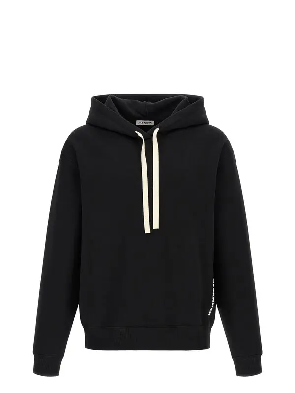 JIL SANDER Cotton Hoodie - Black