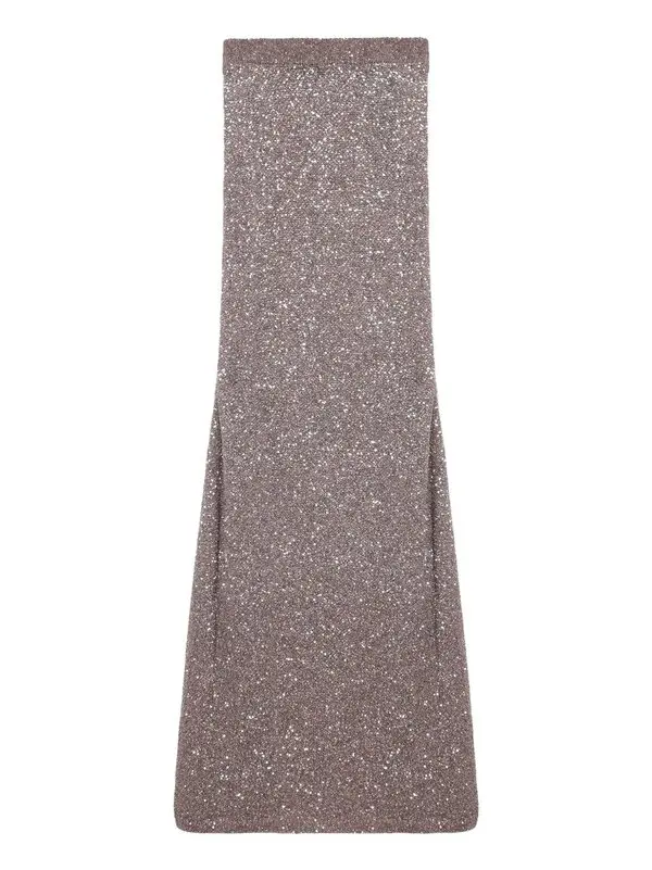 Balenciaga Sequined Maxi Skirt - Brown