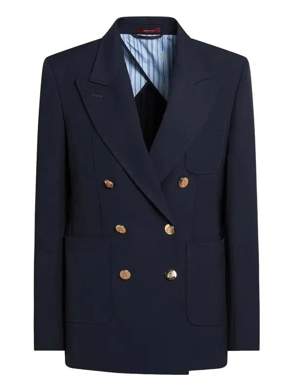 Gucci Cotton Double-breasted Jacket - Blue