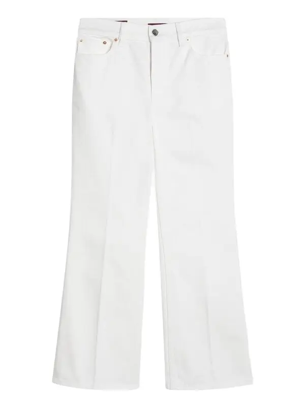 Gucci Cotton Denim Short Flare Trousers - White