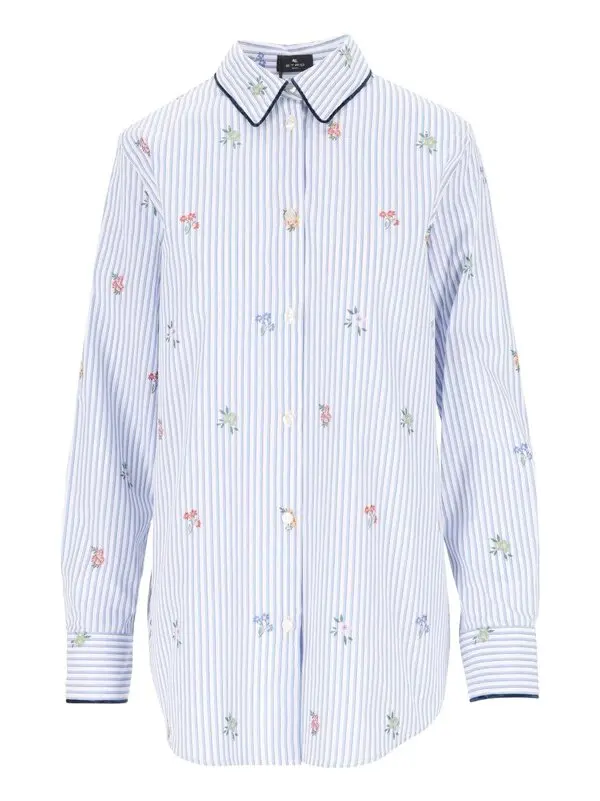 Etro Striped Jacquard Cotton Shirt - Multicolor