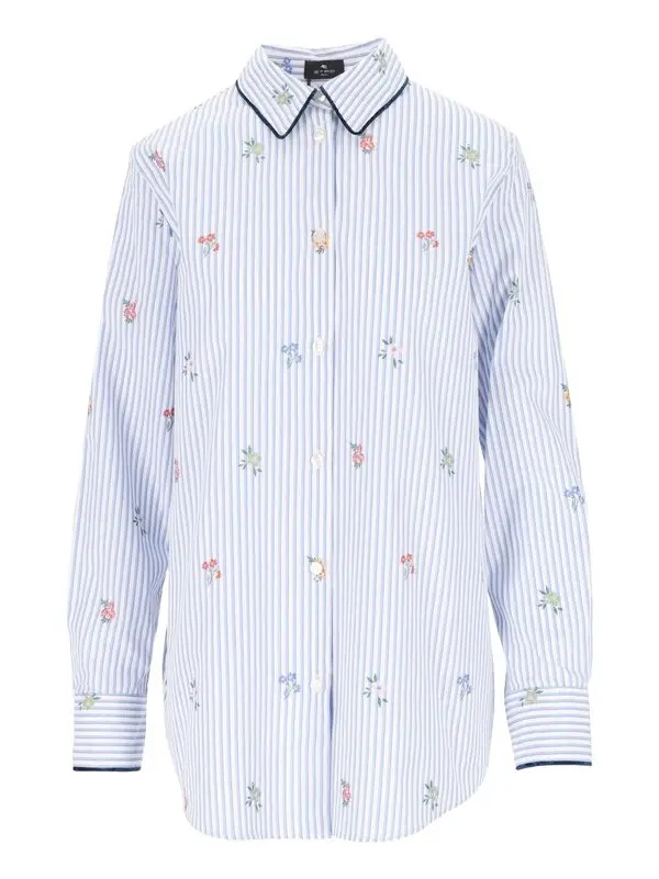 Etro Striped Jacquard Cotton Shirt - Multicolor