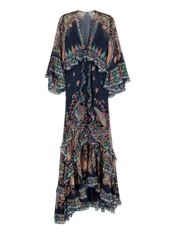 Etro Silk Long Dress - Multicolor