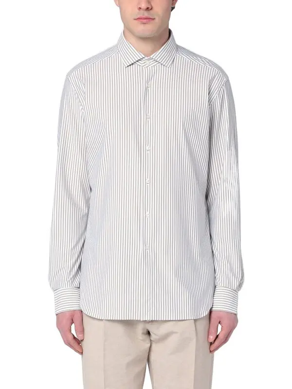 XACUS White/beige Cotton Shirt - Cream