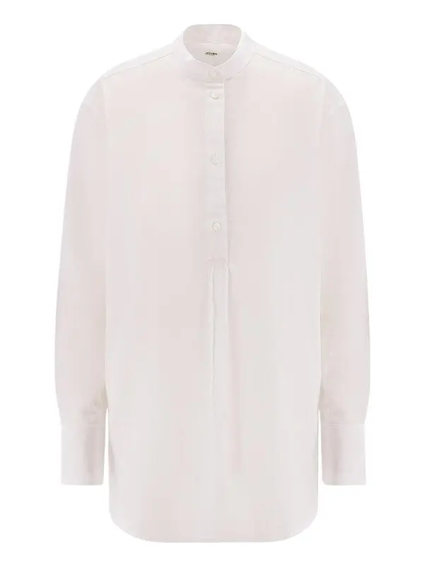 TOTEME Stand Collar Organic Cotton Shirt - Multicolor