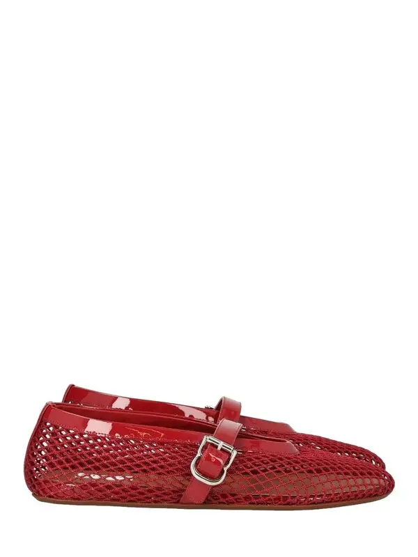 Alaïa Mesh Strap Ballerina - Red