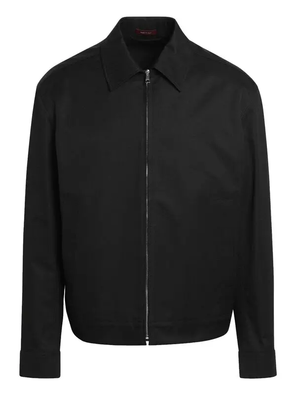 Gucci Cotton Twill Jacket With Web Detail - Black