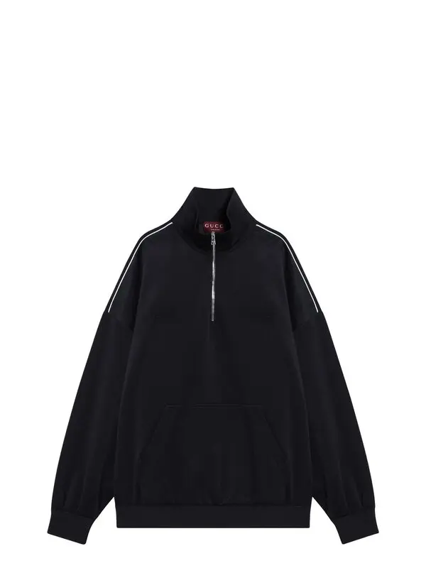 Gucci Technical Jersey Half Zip Sweatshirt - Blue