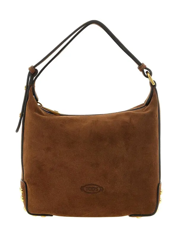 TOD'S Gommini' Mini Suede Shoulder Bag - Brown